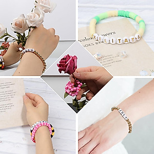 Acrylic Letter Beads Alphabet Gold Letters White Cube Bead, 6×6mm 1200pcs, for Friendship Bracelets and Gifts Souvenir Jewelry Making