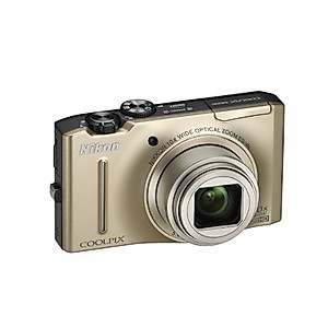 Nikon Coolpix S8100 12.1 MP CMOS Digital Camera with 10x Zoom-Nikkor ED Lens and 3.0-Inch LCD (Gold)