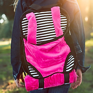 THE QUEEN'S TREASURES Pink, White and Black Doll Carrier Backpack and Doll Sleeping Bag, Compatible with 18" American Girl & 15 in Bitty Babies. Doll NOT Included