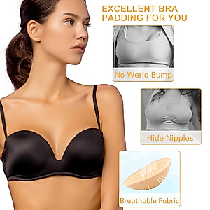 Nimiah Bra Insert Pads 3 Pairs Round Sports Bra Replacement Pads Inserts | Removable Bra Cups for Dresses Swimsuits Fits D