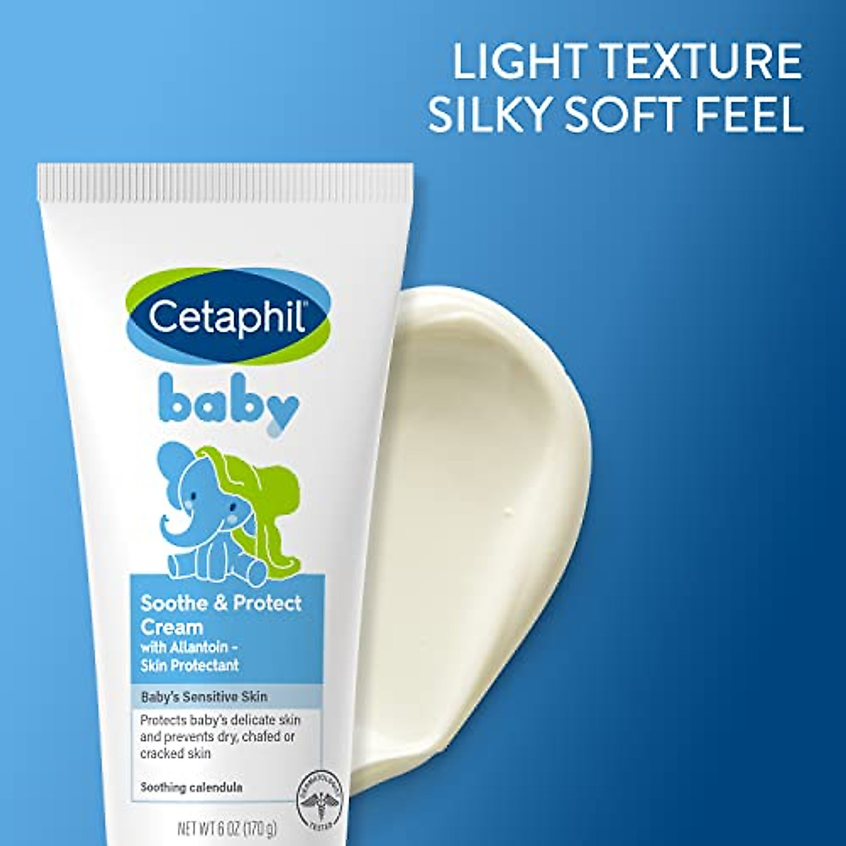 Cetaphil Baby Soothe & Protect Cream with Allantoin Skin Protectant, 6 oz, Prevents Dry, chaffed or Cracked Skin, Baby Cream moisturizes for 24 Hours, Non-Greasy (Packaging May Vary)