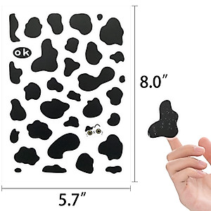 Cow Print Sticker Black Vinyl Removable Cow Pattern Decal for Bedroom Wall Nursery Classroom Decor (340PCS)