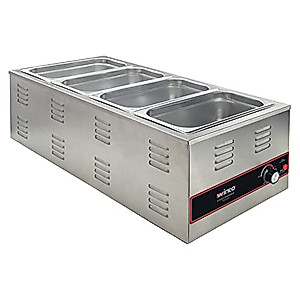 Winco FW-L600 Electric Food Well, 4/3 Size, Stainless Steel