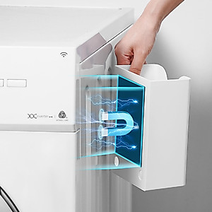 SUBEKYU Magnetic Dryer Sheet Holder for Laundry Room, Dryer Sheet Container,Dryer Sheet Dispenser,Plastic Wall Dryer Sheet Box for Laundry Organization and Storage,Fabric Sheet Holder,White