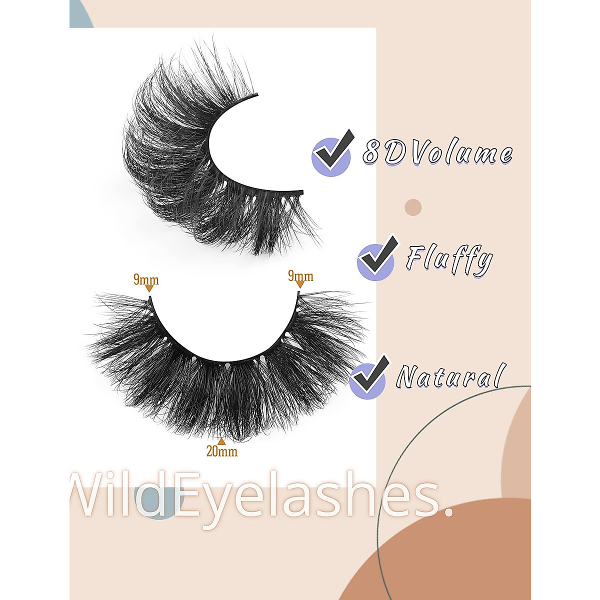 Eyelashes Mink Lashes Fluffy Natural Look Wispy Full Eye Lashes 8D 20 mm Long C Curl Strip Eyelashes Pack 10 Pairs Reusable Fake Eyelashes That Look Like Extensions by GODDVENUS