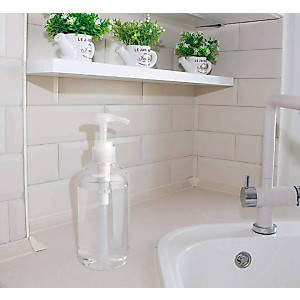 Pump Bottle, Dedoot 2 Pack Clear Empty Plastic Bottles with Pump 10oz Pump Bottle Dispenser for Shampoo, Lotion and Wash Soap