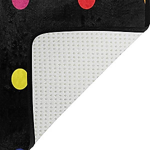 WIHVE Area Rugs for Bedroom Living Room Colorful Polka Dot Black Decorative Floor Rugs Large Rug 5 x 7 Feet