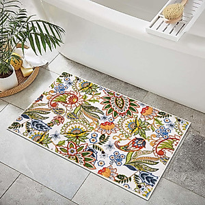 2'x3' Area Rug Floral Boho Area Rug Washable Rug Non-Slip Flower Rug for Kitchen Entryway Bathroom Living Room Office, (2'x3', Paisley)