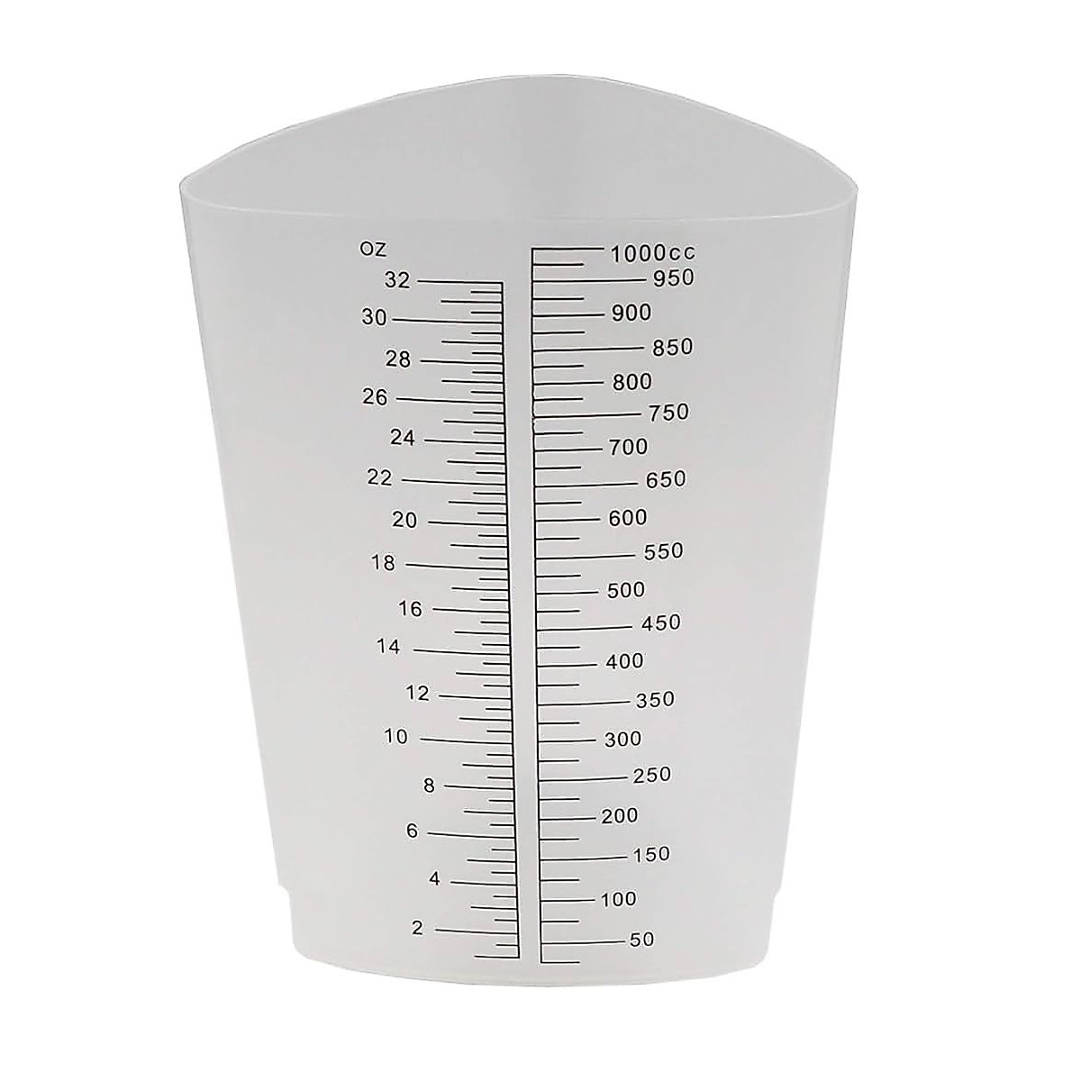 32 oz Graduated Plastic Triangular Container Three-Sided Beaker for Measuring and Mixing (Pack of 20)
