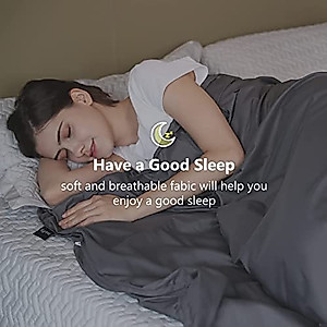 Syrinx Weighted Blanket Cover Cooling Queen Size 60"x80" Dark Grey (Comfortable and Breathable Fabric)