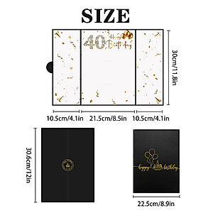 DARUNAXY Black Gold 40th Birthday Party Decorations, Happy 40th Birthday Alternative Signature Guest Book for Men Women 40 Years Old Table Sign Picture Frame Gift 40 Birthday Card Board Party Supplies