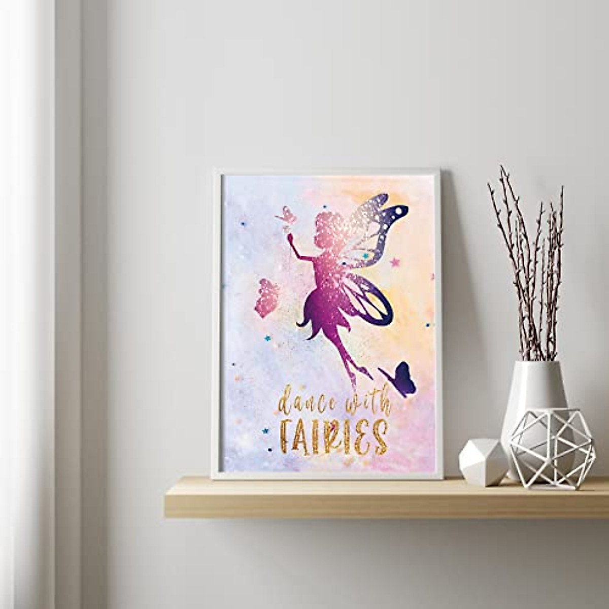 MTL HOE Unicorn Rainbow Fairy Mermaid Girls Room Bedroom Wall Decor Art Prints, Inspirational Kids Children’s Posters, Birthday Party, Bedroom, Bathroom, Playroom (set of 4, 8’’ x 10’’, Unframed)