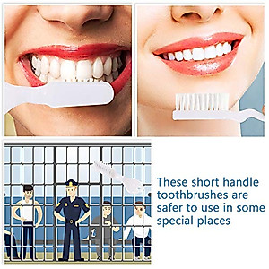 100 Pieces Handle Toothbrush Thumbprint Individually Packaged Security Toothbrush Bulk Toothbrush with Short Handle Soft Bristles, Portable Toothbrush Travel Toothbrush for Teeth Cleaning, Mini Size