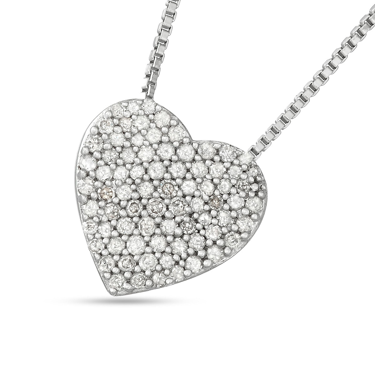 Hdiamonds Sterling Silver Diamond Heart Necklace Pendant (1/4 CTTW)