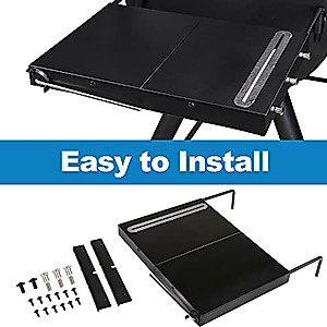 Utheer Grill Side Shelf for Oklahoma Joe's Highland Offset Smoker 15202031 and Highland Reverse Flow Smoker 17202052, fit Oklahoma Joe's Highland, Heavy Duty Steel Grill Side Shelf