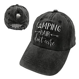 HHNLB Unisex Camping Hair Don t Care 1 Vintage Jeans Baseball Cap Classic Cotton Dad Hat Adjustable Plain Cap