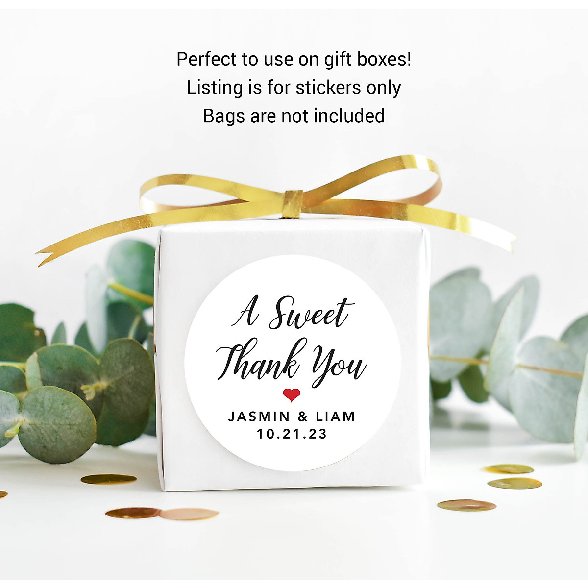 A Sweet Thank You Stickers for Favors, Custom Favor Labels, Welcome Bag Stickers or Treat Bag Stickers