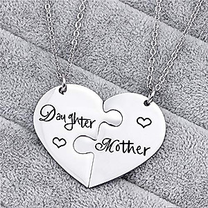 iJuqi Mother Daughter Necklace Gifts - 2PCS Mom Necklace from Daughter, Mom Gifts Daughter Gifts for Christmas Mother's Day