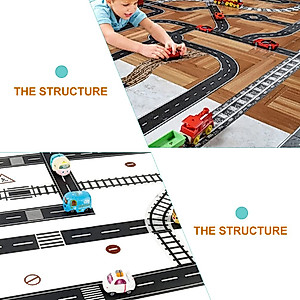Toyvian Road Race Track Sticker Roll for Toy Car Trains Toy Tape Stickers Railway Road Tape Train Track Removable Tape for Kids Toys Removable Trains Tight Curves Stick to Floors Walls Train Track