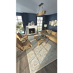 Momeni Anatolia Area Rug, 3 ft 3 in x 5 ft, Light Blue