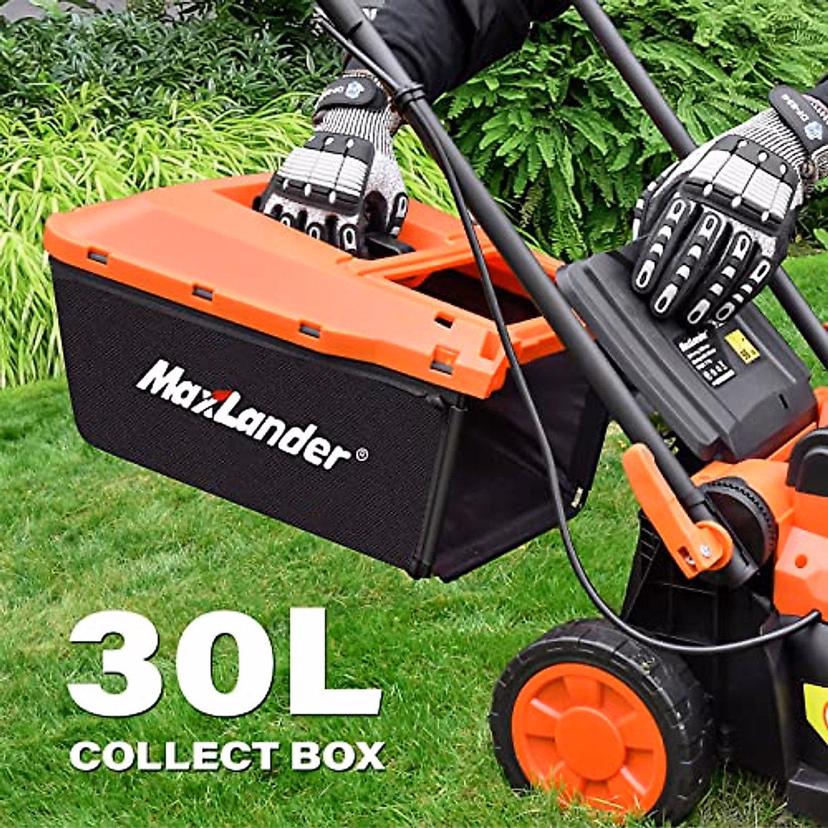 Lawn Mowers Maxlander Electric Lawn Mower Cordless (2-in-1),13 Inch 20V Battery Powered Lawn Mower with Brushless Motor, 5-Position Height Adjustment, 2pcs 4.0Ah Batteries and Charger Included