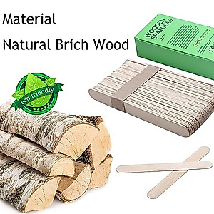 Bluezoo 100 Count Waxing Sticks Spatulas Large Wood Wax Applicator for Eyebrow Bikini Line Hair Removal and Smooth Skin, Salon Spa and Home Usage, Wooden Wax Stick