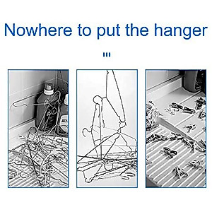 XINYUWIN Stainless Steel Clothes Hanger Storage Rack Organizer Wall Mount Adhesive OR Drilling Installation