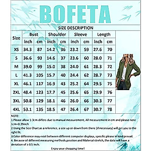 BOFETA Womens Casual Boyfriend Blazers Oversized Open Front Lapel Collar Button Work Office Jacket Rose XL