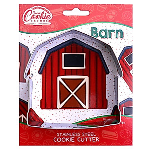 Barn Cookie Cutter, Premium Food-Grade Stainless Steel, Dishwasher Safe (Barn)