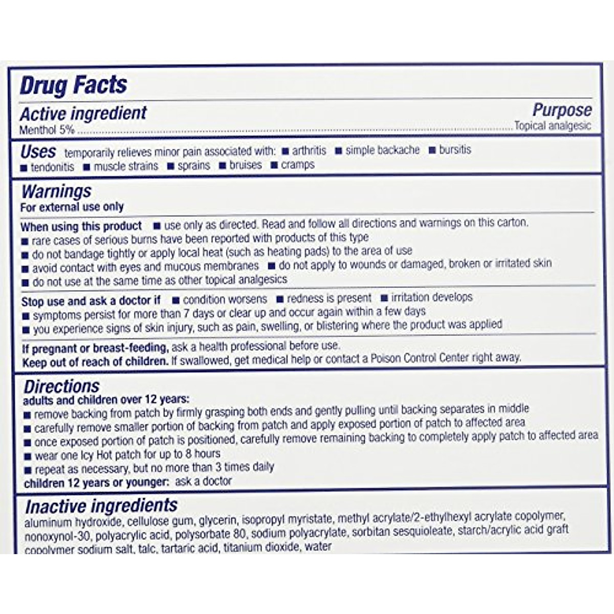 Icy Hot Original XL Pain Relief Patch (3 Count) for Back and Large Areas