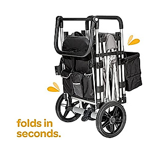 Larktale Caravan with Canopies - Double Seater Collapsible Wagon, All-Terrain Stroller Wagon for Kids, Baby, Toddler - Caravan/Canopies Bundle