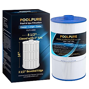 POOLPURE Replacement Filter for Sundance 6540-501, PSD85-2002, Unicel C-8380, Filbur FC-2810, Excel Filters XLS-840, Aladdin 18007, Baleen AK-70031, Magnum SU80, 85 sq.ft Filter Cartridge, Length: 14"