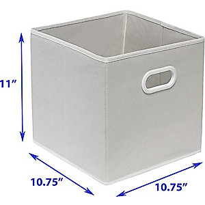 6 Pack - SimpleHouseware Foldable Cube Storage Bin with Handle, Grey