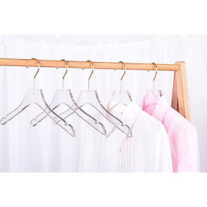 10 Pack Acrylic Clothes Hangers with Gold Hook