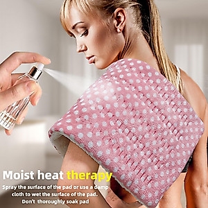 HELLOMOTO Heating Pad for Back, Neck & Shoulder Pain Relief with 12 Heat Settings and 8 Timer Settings, 12"x24" Extra Large Heat Pad, Machine Washable - Pink