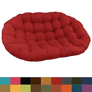 Blazing Needles Tufted Microsuede Double Papasan Cushion, Ultra Violet