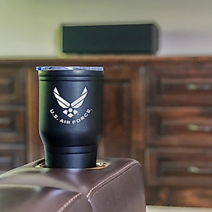 Military Gift Shop 30 oz Air Force Coffee Travel Mug | Double Wall Vacuum Insulated Coffee Tumbler | Stainless Steel Coffee Mug With Lid & Straw | Air Force 30oz Tumbler