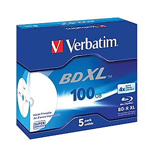 Verbatim 5 x BD-R XL - 100 GB 4X - Ink Jet Printable Surface - Jewel case
