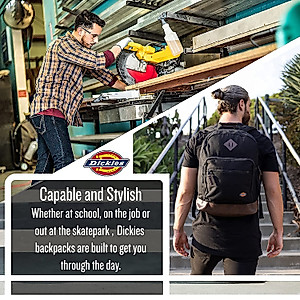 Dickies Signature Backpack for School Classic Logo Water Resistant Casual Daypack for Travel Fits 15.6 Inch Notebook (Black)