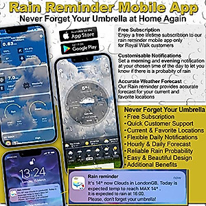 Royal Walk Windproof Large Umbrella for Rain 54 Inch Automatic Open for 2 Persons Wind Resistant Big Golf Umbrellas for Adult Men Women Classic Wooden Handle Fast Drying Strong 16 Ribs Travel 120cm