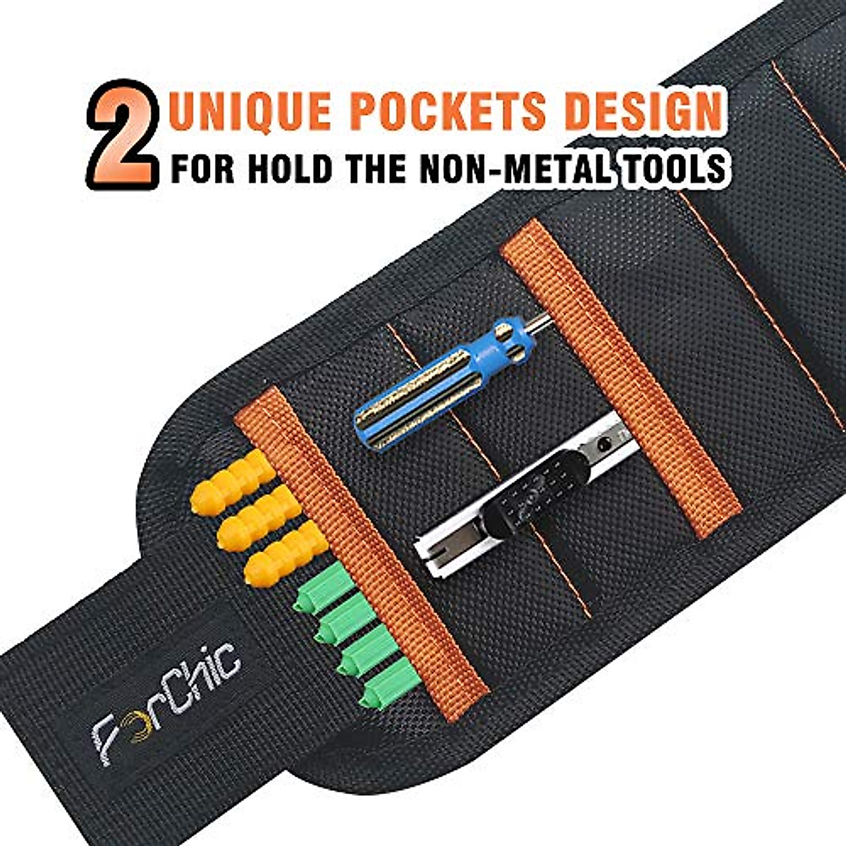 Magnetic Wristband with 15 Strong Magnets for Holding Screws, Nails, Drill Bits, Unique Cool Tool Christmas Birthday Gifts Gadgets for Men, DIY Handyman, Father/Dad, Husband, Boyfriend, Him, Women