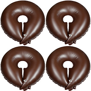 Spakon Tree Watering Ring Tree Bag for Watering PVC Drip Irrigation Water Pouch Round Watering Bags Automatic Drip System Planting Gardening Trees Shrubs, Brown (10 Gallon, 4 Pack)