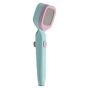 4 Speed Shower with Filter, G1/2 (2Cm) Connector One Touch Water Stop Booster Showerhead Showerhead, 0.05MPa to 0.75MPa Water Pressure, Strong and Stable Performance for Home Use(Powder Blue)