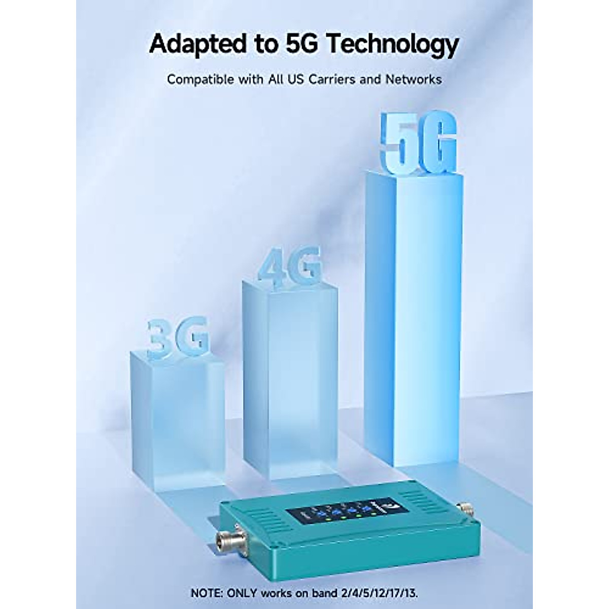 Phonetone Cell Phone Signal Booster for Home | Boosts 5G 4G LTE Signal on Band 2, 4, 5,12, 13 and 17 for All U.S. Carriers | Up to 4,500 Sq Ft | Easy to Setup | FCC Approved