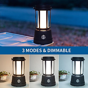 LED Camping Lantern, 6000mAh Solar Powered/ Hand Crank/ USB-C Rechargeable Camping Lights, 3 Light Modes 3500LM Dimmable Hanging Tent Lights Lamp Waterproof for Emergency Home Power outages Failure