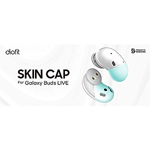 diofit Skin-Friendly Silicone Tips for Galaxy Buds Live. Comfortable Wearing. Stable Fit, 2 Pairs (White)