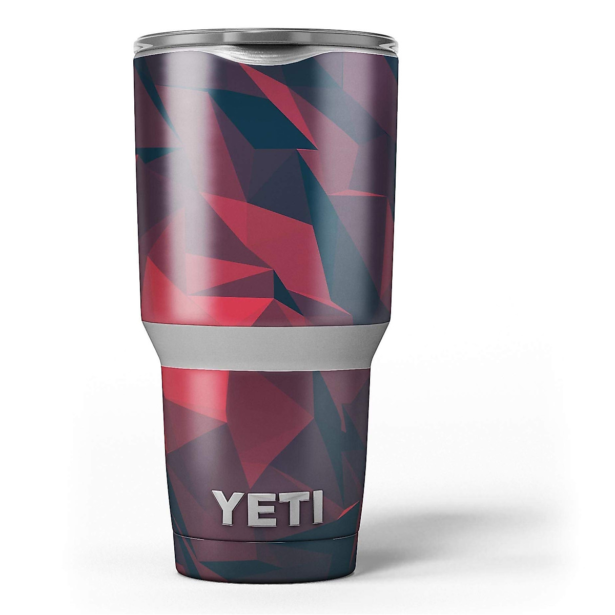 Design Skinz Dark Red Geometric V16 - Skin Decal Vinyl Wrap Kit Compatible with The Yeti Rambler Cooler Tumbler Cups