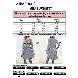 Albe Rita Fall Clothes for Women 2023 Winter Clothes Long Sleeve Dresses Dress Sweater Dress Fall Dresses Maternity Dress with Pockets,Dark Grey,S