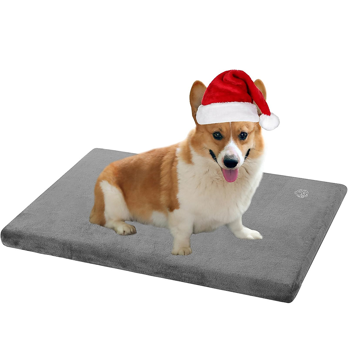 EMPSIGN Stylish Dog Bed Mat Dog Crate Pad Mattress Reversible (Cool & Warm), Water Proof Linings, Removable Machine Washable Cover, Firm Support Pet Crate Bed for Small to XX-Large Dogs, Grey