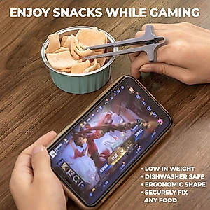 Scooken 6 Pcs Finger Chopsticks for Gamers Snack Grabber Tongs U Bracket - Finger Chips Snack Gamer Chopsticks for Gaming - Reusable Dishwasher Safe Plastic Chopstick - Chopsticks Helper Snacking Tool